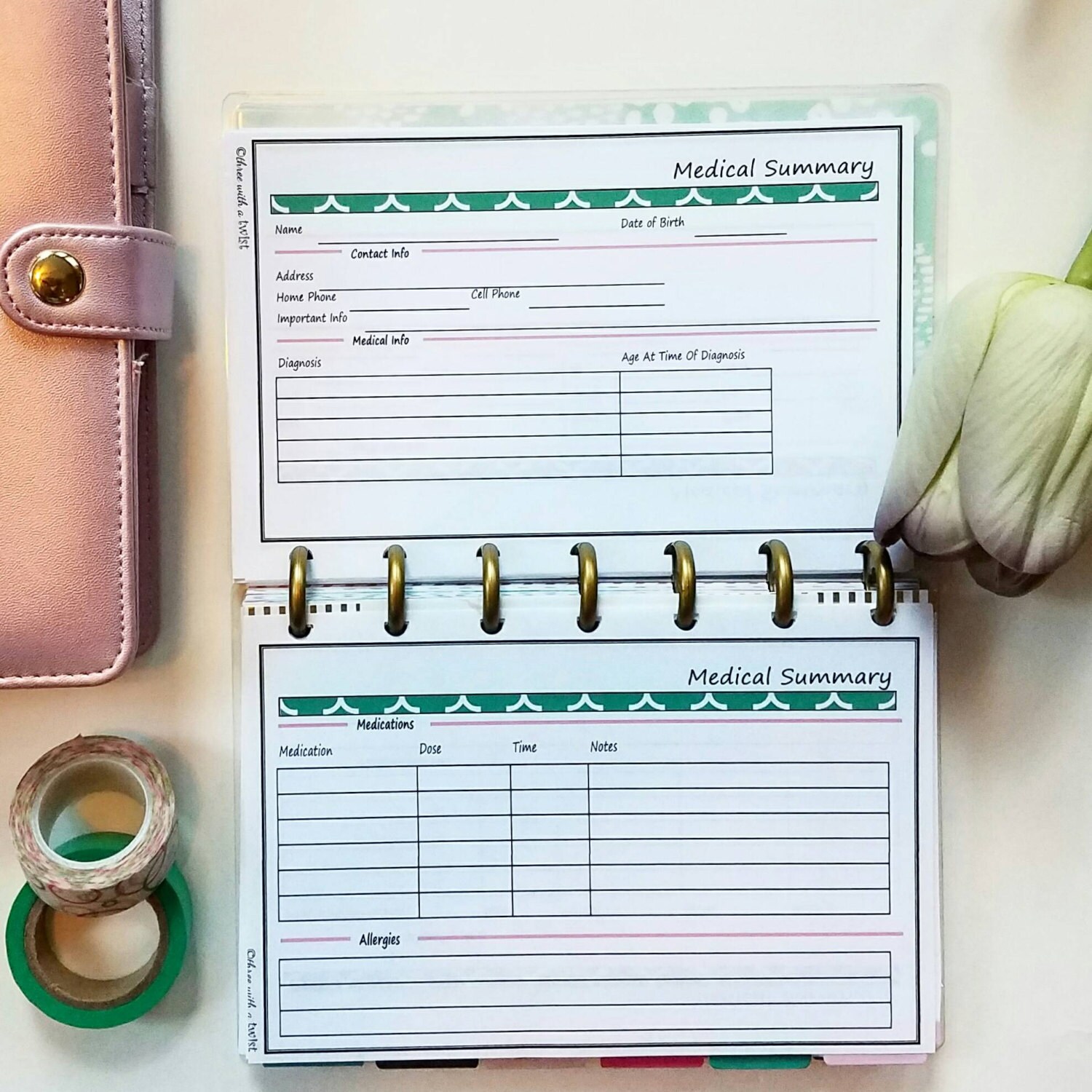 Medical and Health Printables Mini Happy Planner Size, Medical Journal ...