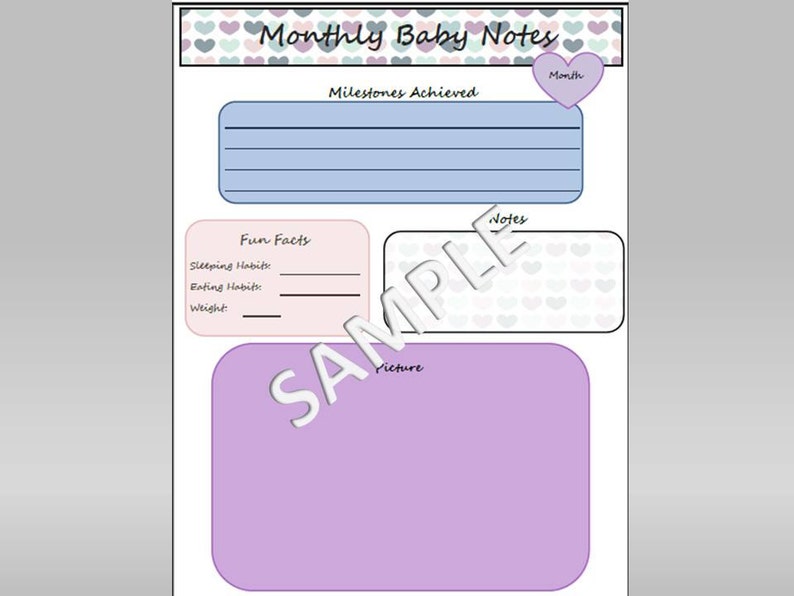 Baby Journal Printable Inserts, Baby Diary, Baby Record, Sleep Chart ...
