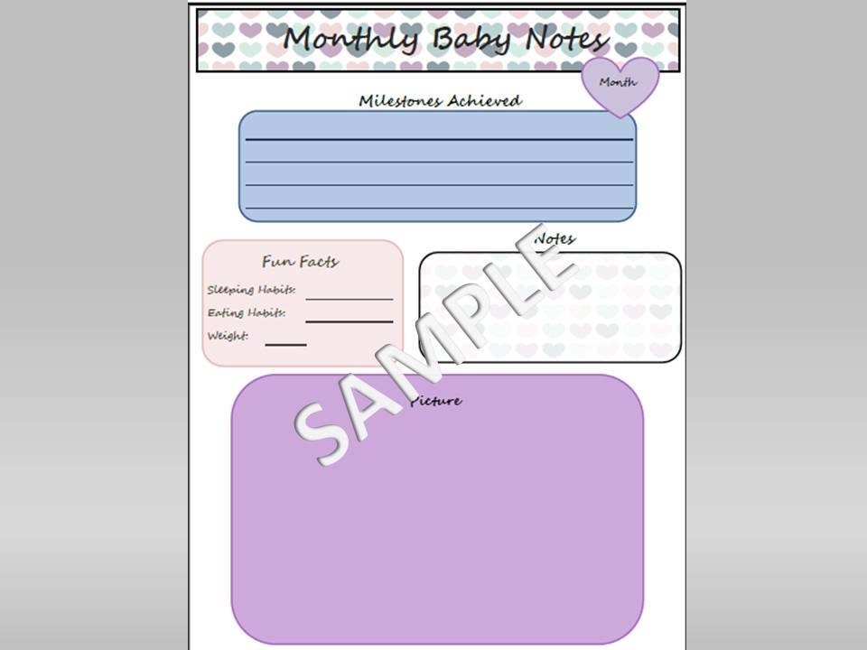 Baby Journal Printable Inserts, Baby Diary, Baby Record, Sleep Chart ...