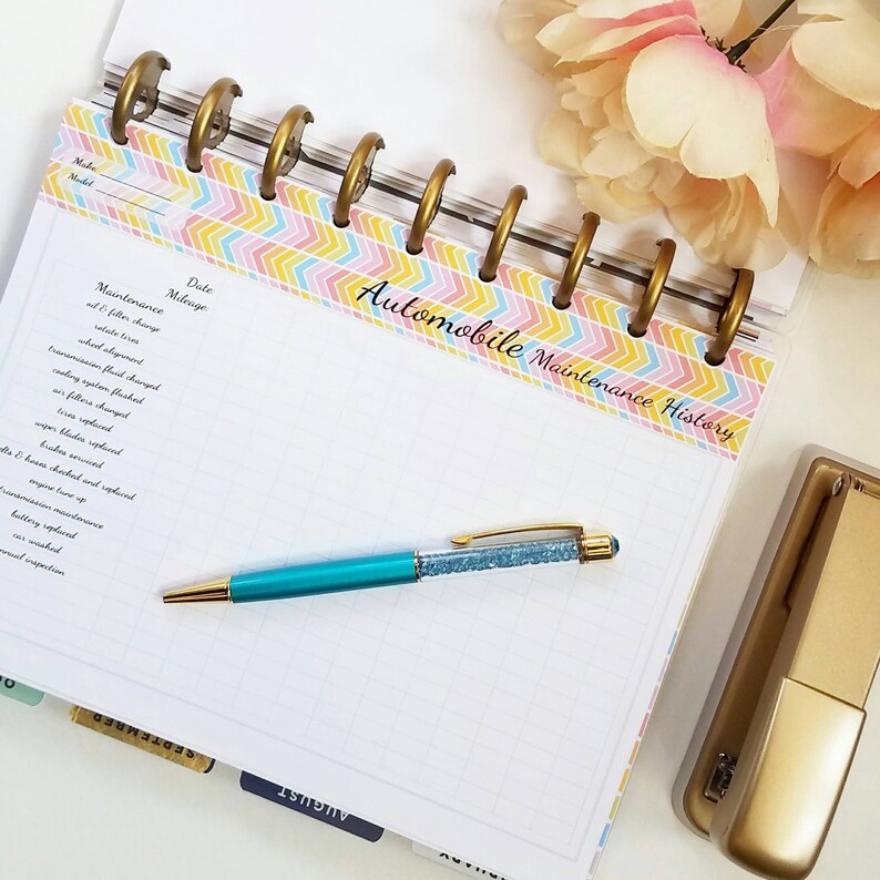 Happy Planner Inserts, Auto Maintenance Happy Planner Printable ...