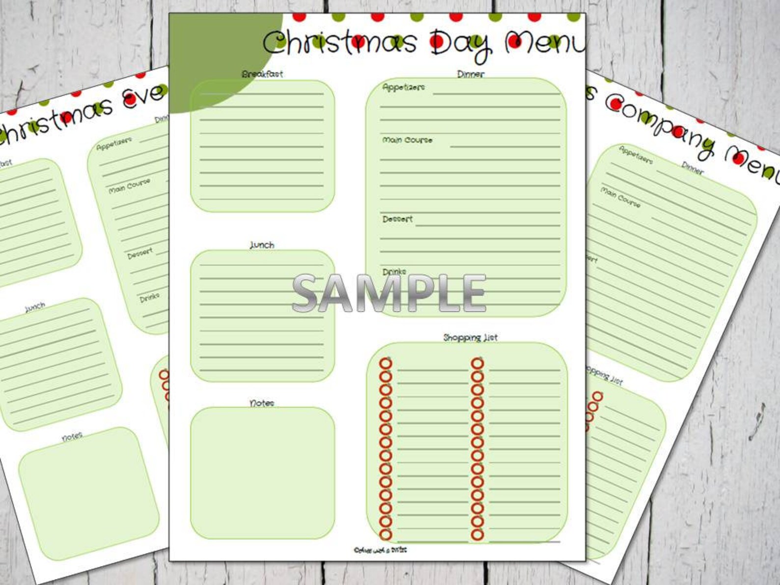 Happy Planner Christmas Planning Inserts Holiday Menu Happy | Etsy