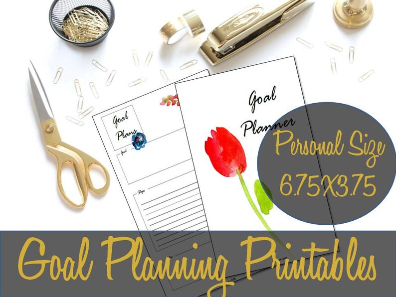 Goal Planning Personal Size 6.75x3.75 Printables, Goal Inserts, Filofax ...