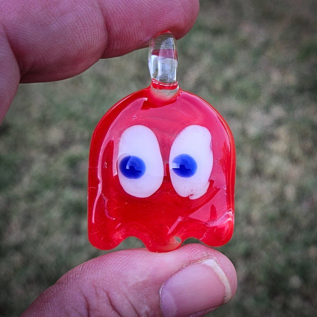 Blinky From Pacman Glass Art Pendant - Etsy