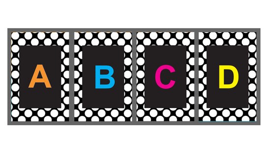 Printable Polka Dots Party Banner Color Alphabet Letters - Etsy