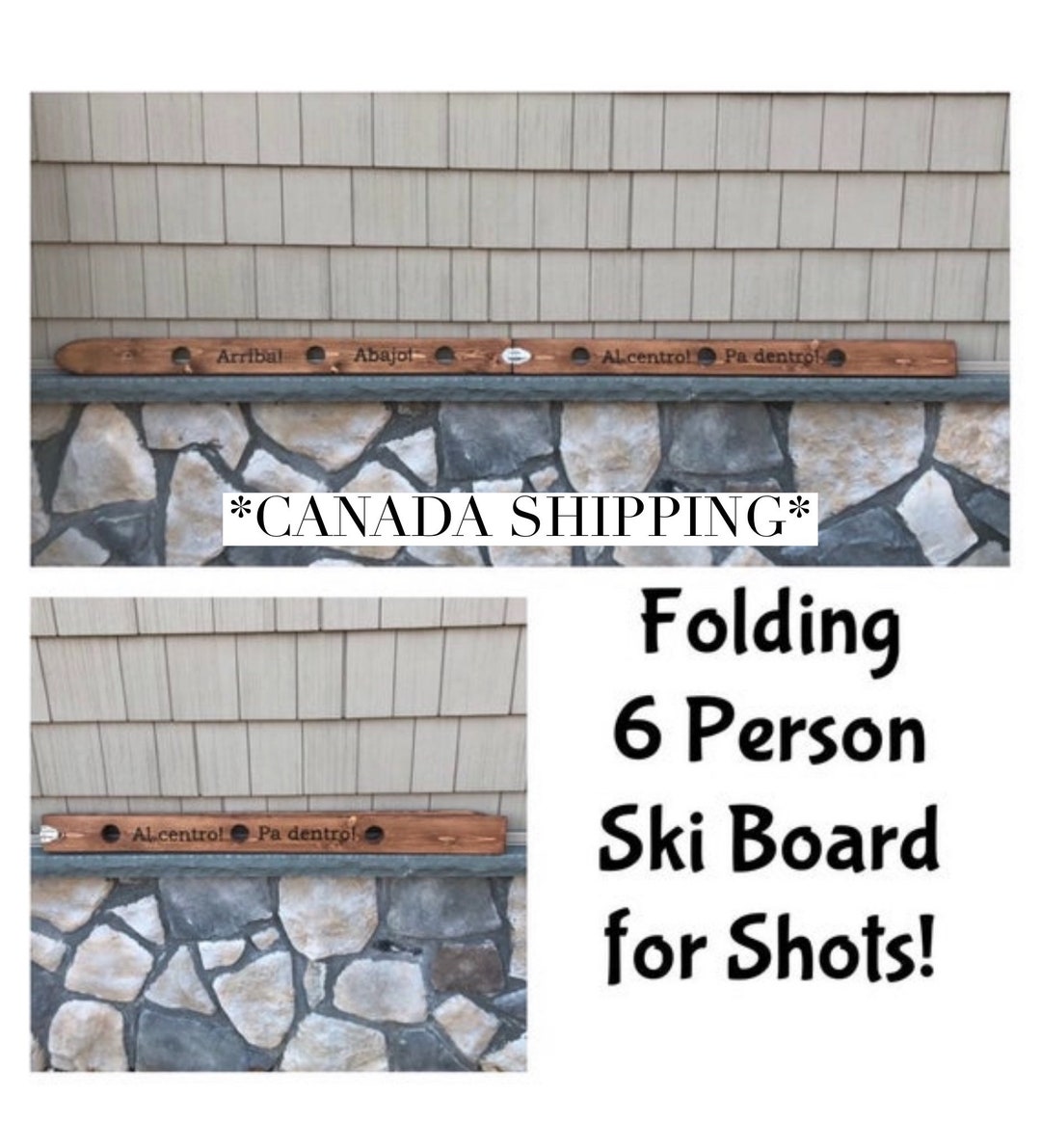 CANADA SHIPPING Folding 6 Person Ski Board for Shots, Personalized ...
