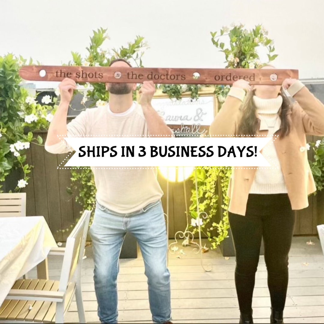 Custom Rustic Wooden Shot Board, Personalized Ski Board for Shots, Wood ...