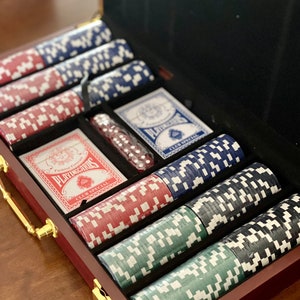 Personalized Poker Set, Custom Wood Poker Case, Poker Box Chips ...