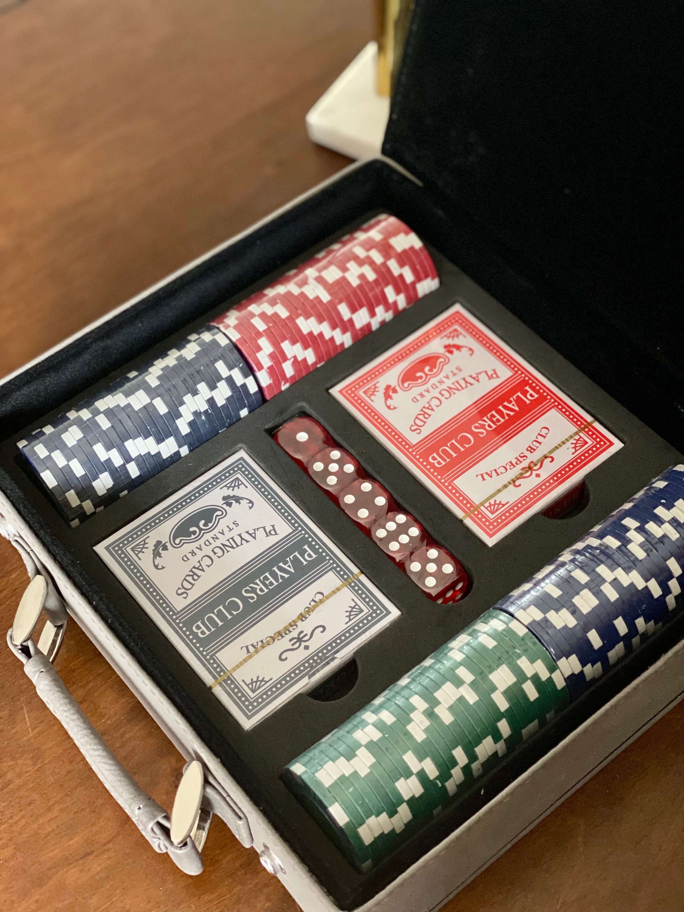 Personalized Poker Set, Custom Leatherette Poker Case, Poker Box Chips ...