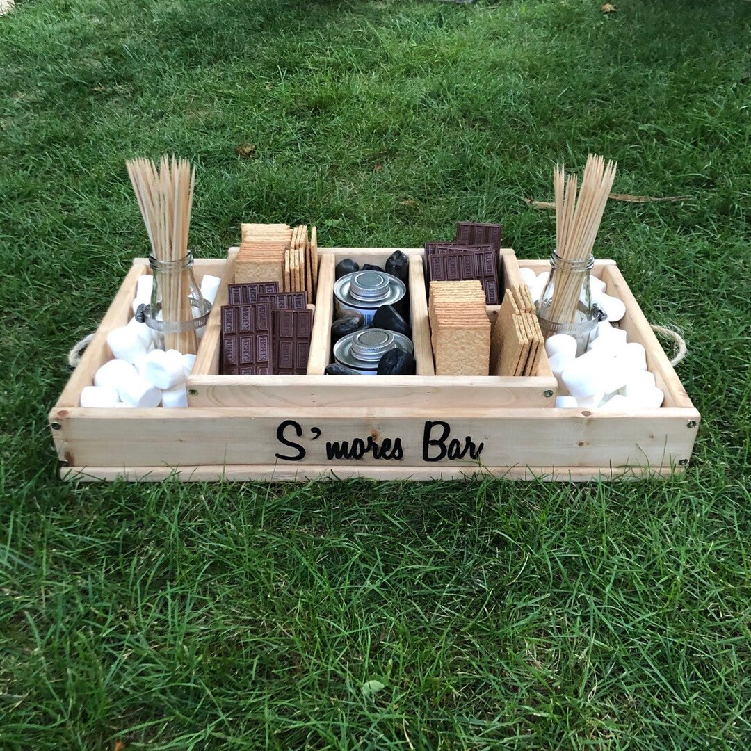Rustic Wood Smores Bar, Smores Tray, Smores Bar Station, Smores Box ...