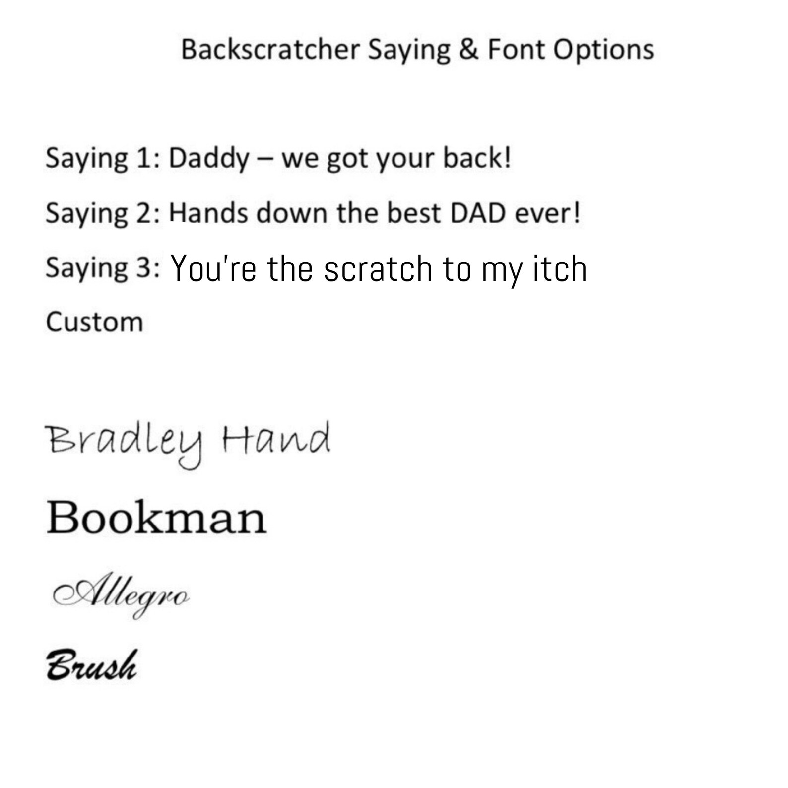 Custom Backscratcher, Personalized Back Scratcher, Fathers Day Gift ...