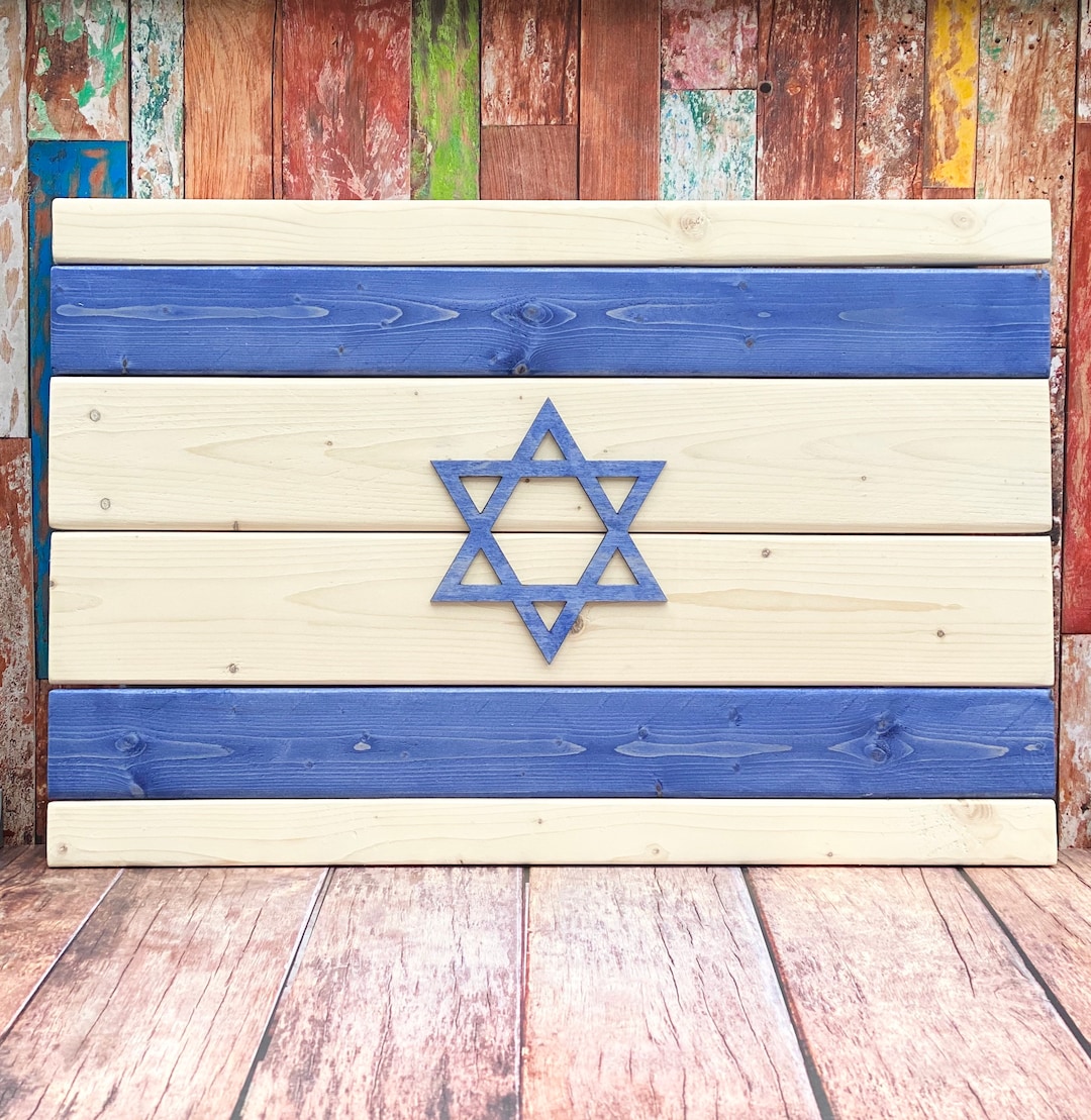 Wood Israeli Flag, Star of David Flag, Jewish Home Decor, Jewish ...