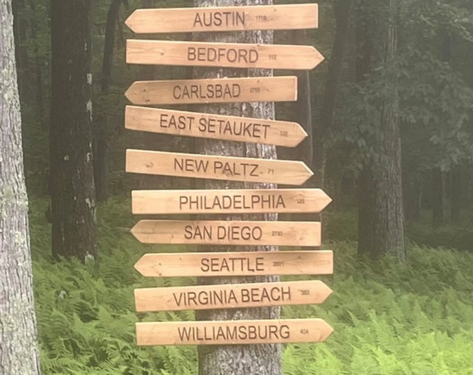 6 Hand Painted Wood Directional Signs Destination Sign Arrow Sign ...