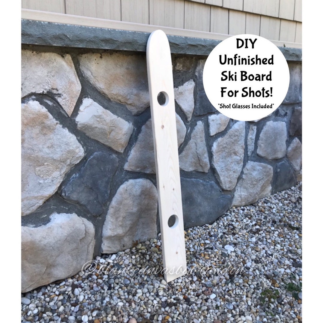Unfinished Mini Ski Board for Shots, DIY Wood Shot Board, Do It ...