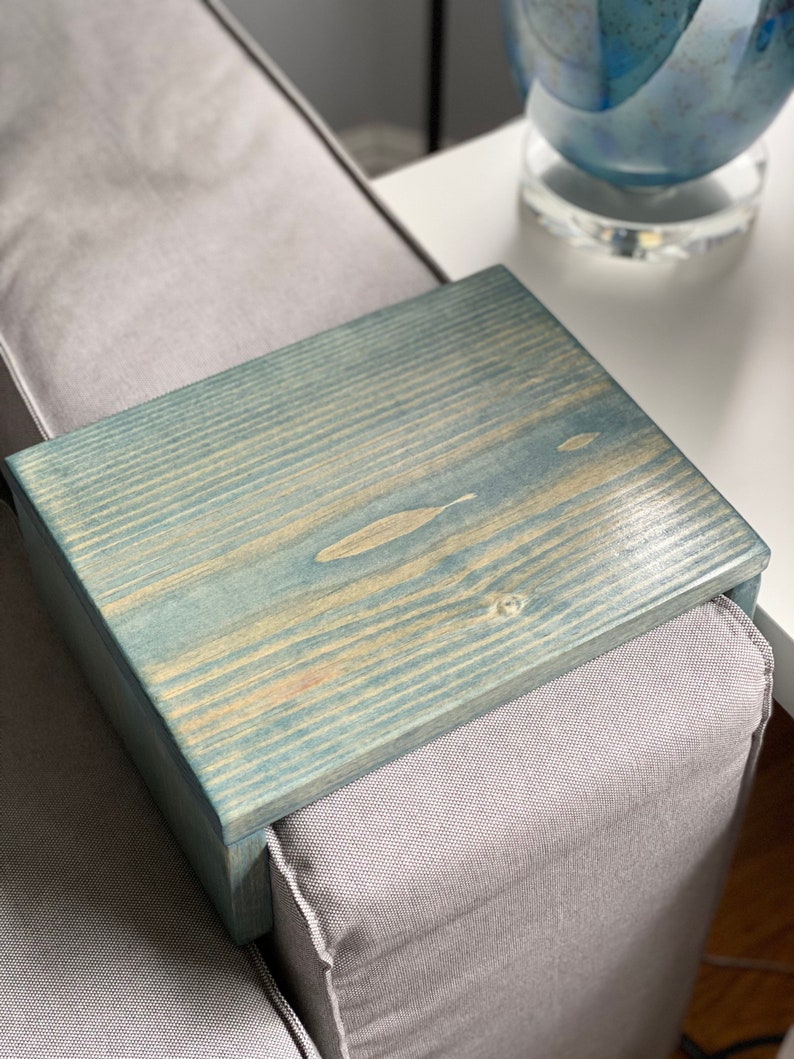 Couch Sofa Arm Rest Table, Over the Couch Table, Custom Wood Sofa Arm ...