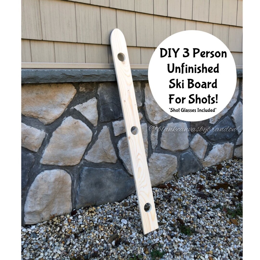 Unfinished 3 Person Ski Board for Shots, DIY Wood Shot Board, Do It ...