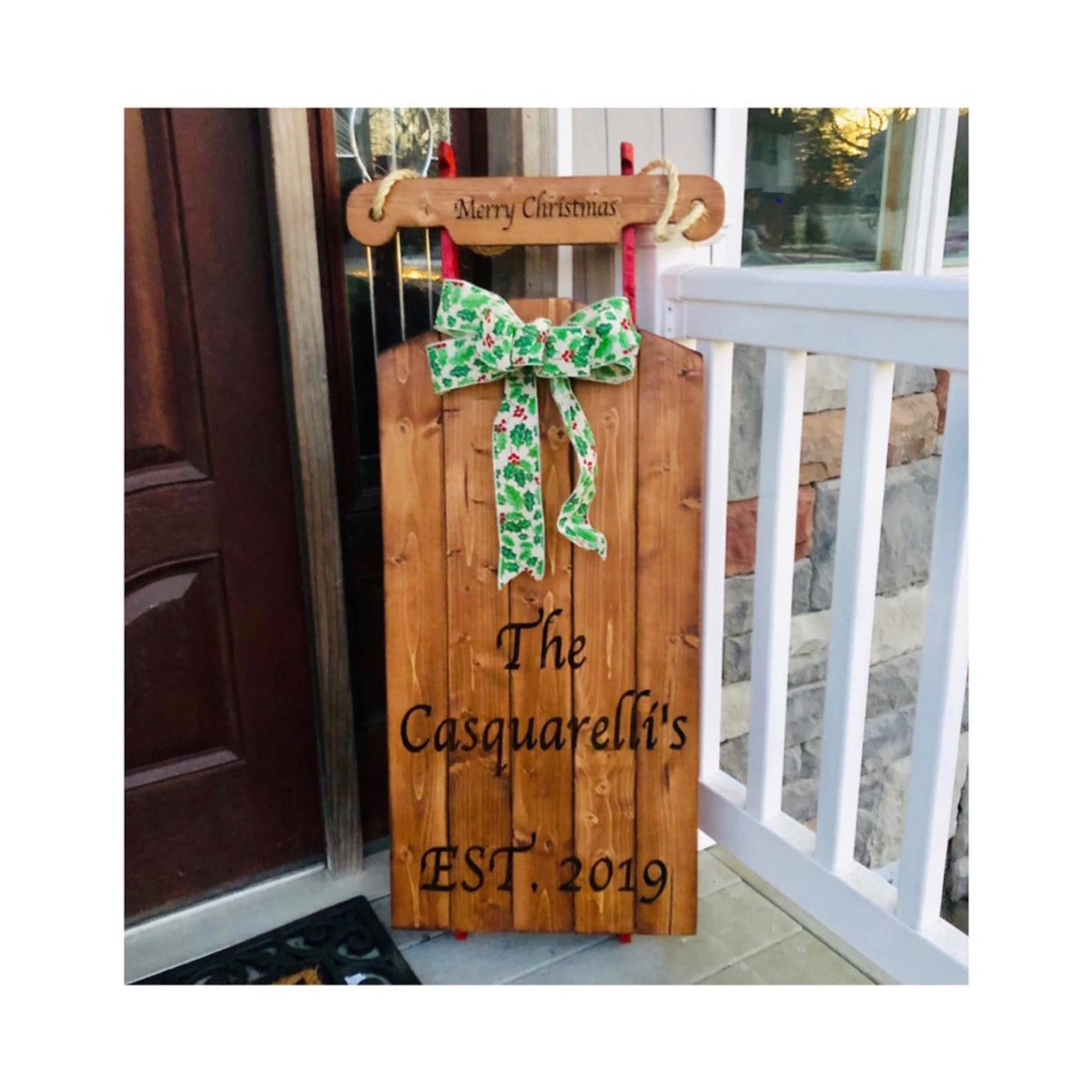 Christmas Sled, Large Wooden Sled, Personalized Sled, Custom Sled ...