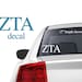 Zeta Tau Alpha Decal Sorority Car Decal Sorority Car - Etsy
