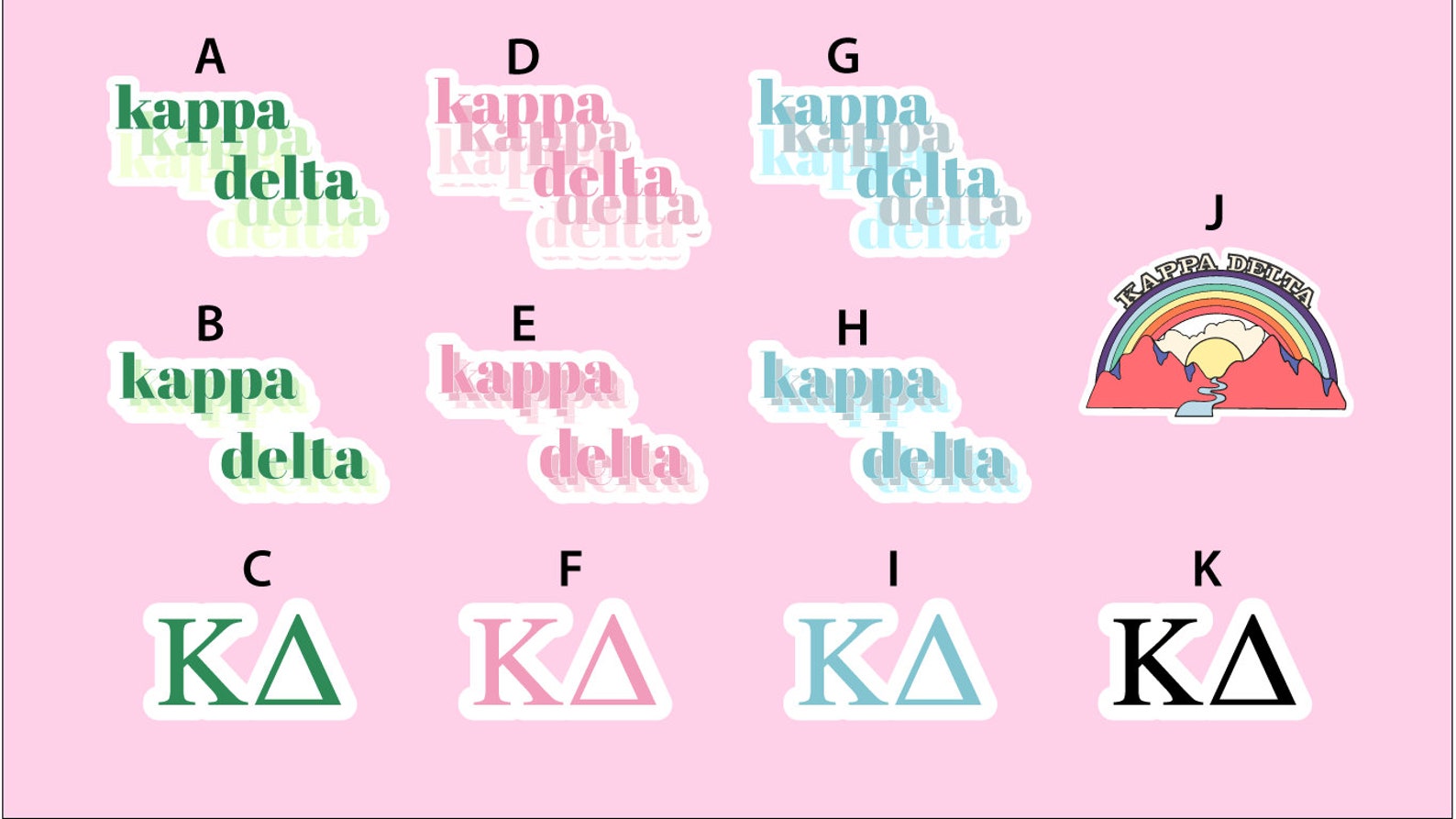 Kappa Delta Stickers KD Sticker Kappa Delta Merch KD - Etsy