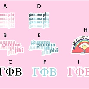 Gamma Phi Beta Sticker Pack - Gamma Phi Beta Stickers - Sorority ...