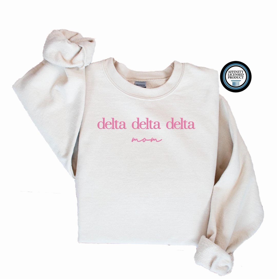 Embroidered Delta Delta Delta Mom Sweatshirt, Sorority Merch, Tri Delta ...