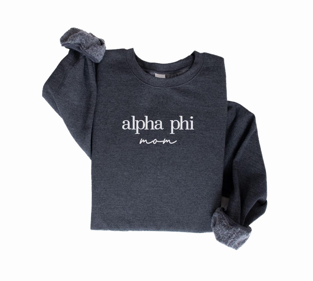 Alpha Phi Mom Embroidered Sweatshirt Alpha Phi Embroidered Sweatshirt ...