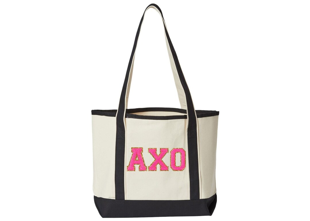 Alpha Chi Omega Tote Bag Sorority Chenille Letter Tote Bag Alpha Chi ...