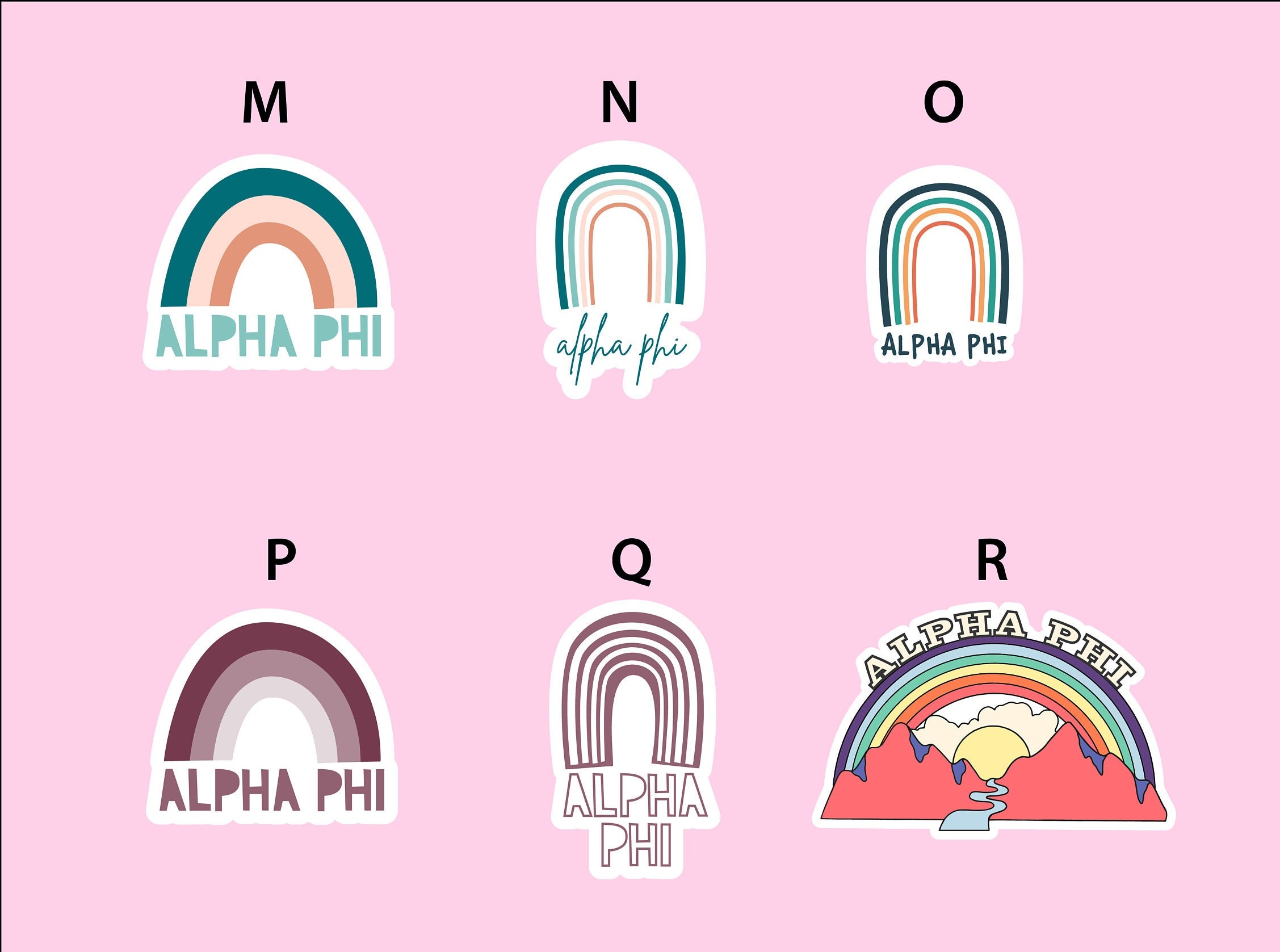 Alpha Phi Sticker Pack Alpha Phi Stickers Sorority - Etsy