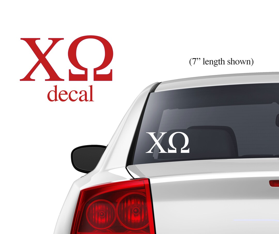 Official CHI OMEGA Sorority Car Decal, Sorority Merch, Chi Omega Merch ...