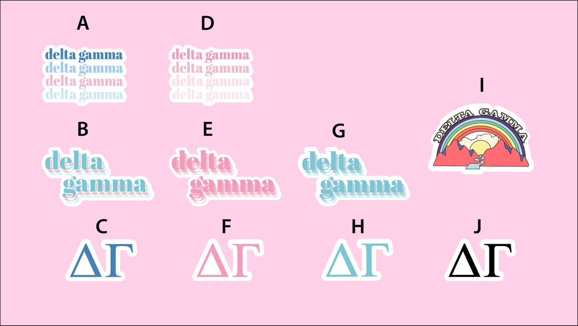 Delta Gamma Stickers DG Stickers Delta Gamma Merch DG - Etsy