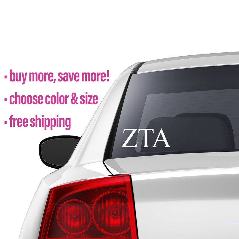 Zeta Tau Alpha Decal Sorority Car Decal Sorority Car | Etsy