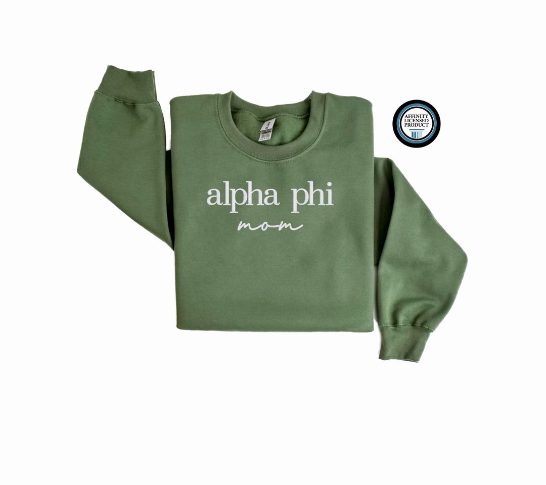 Official ALPHA PHI Mom Embroidered Sweatshirt, Sorority Merch, Alpha ...