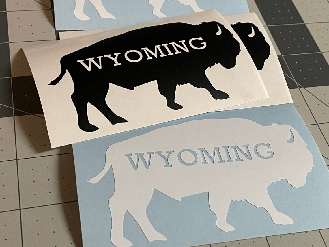 Wyoming Bison Buffalo Vinyl Decal Sticker | Etsy
