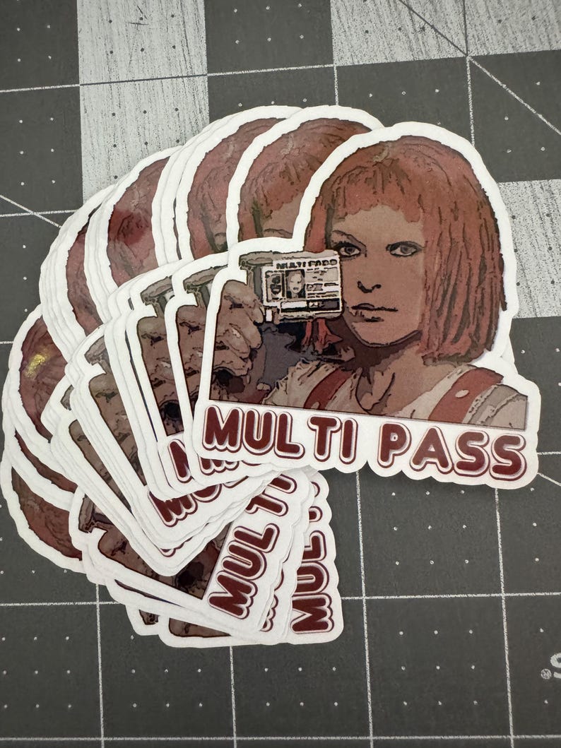 Leeloo Dallas Multipass Die Cut Sticker Fifth Element 90s Movie Quote ...