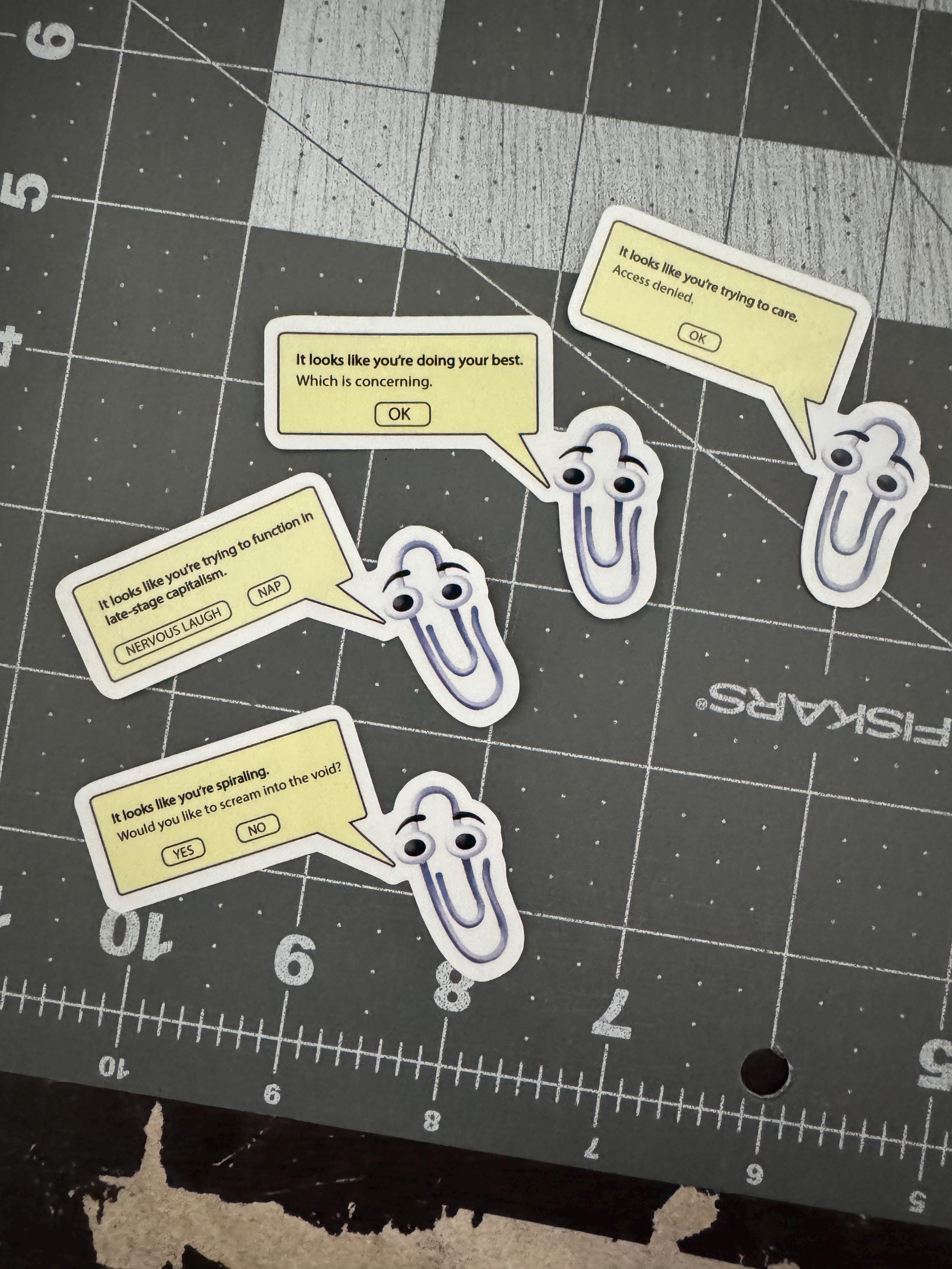 Clippy Sticker Pack Funny Office Die Cut Stickers Microsoft Paperclip ...