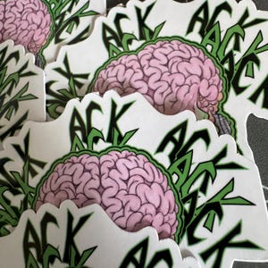 Ack Ack Ack Mars Attacks Die Cut Sticker, Retro Sci-fi Alien Design ...