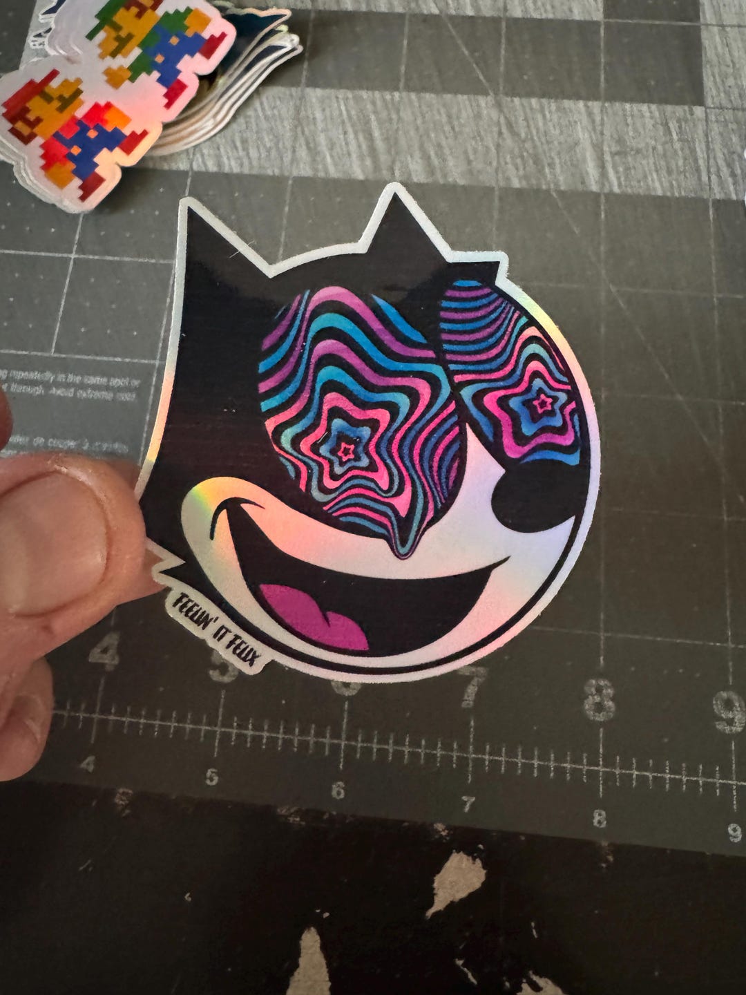 Feelin' It Felix Die Cut Sticker, Felix the Cat Retro Cartoon Design ...
