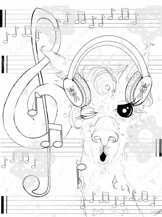 Alpaca Song Coloring Page Llama Art Coloring Pages for | Etsy