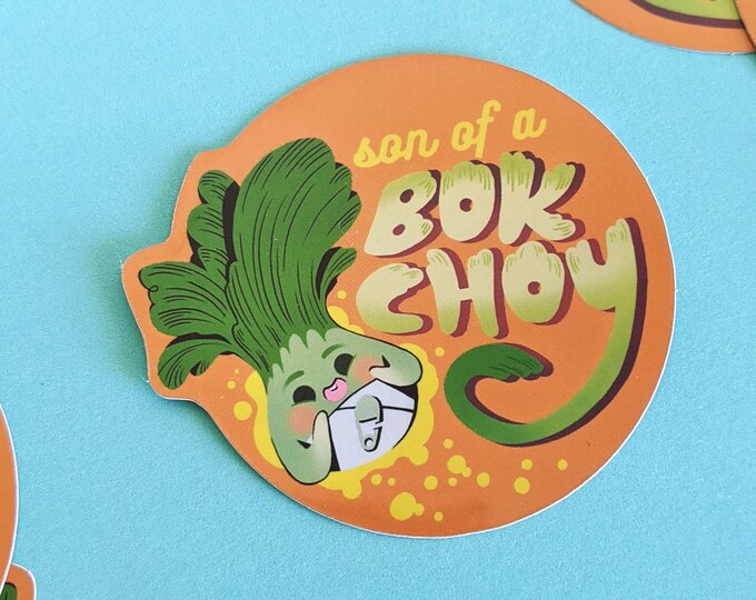 Cute Glossy Bok Choy Sticker With Mirror Details son of a Bok Choy - Etsy