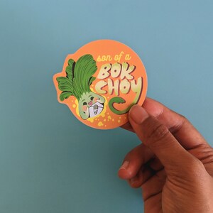 Cute Glossy Bok Choy Sticker With Mirror Details son of a Bok - Etsy