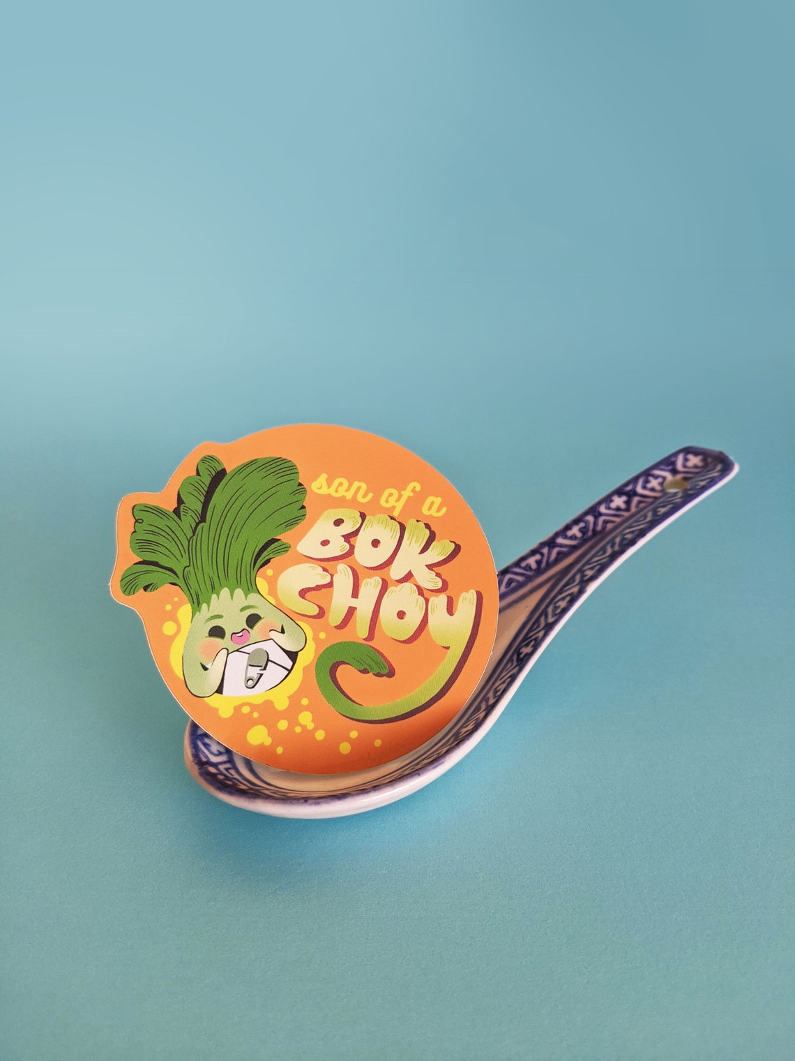 Cute Glossy Bok Choy Sticker With Mirror Details son of a Bok - Etsy