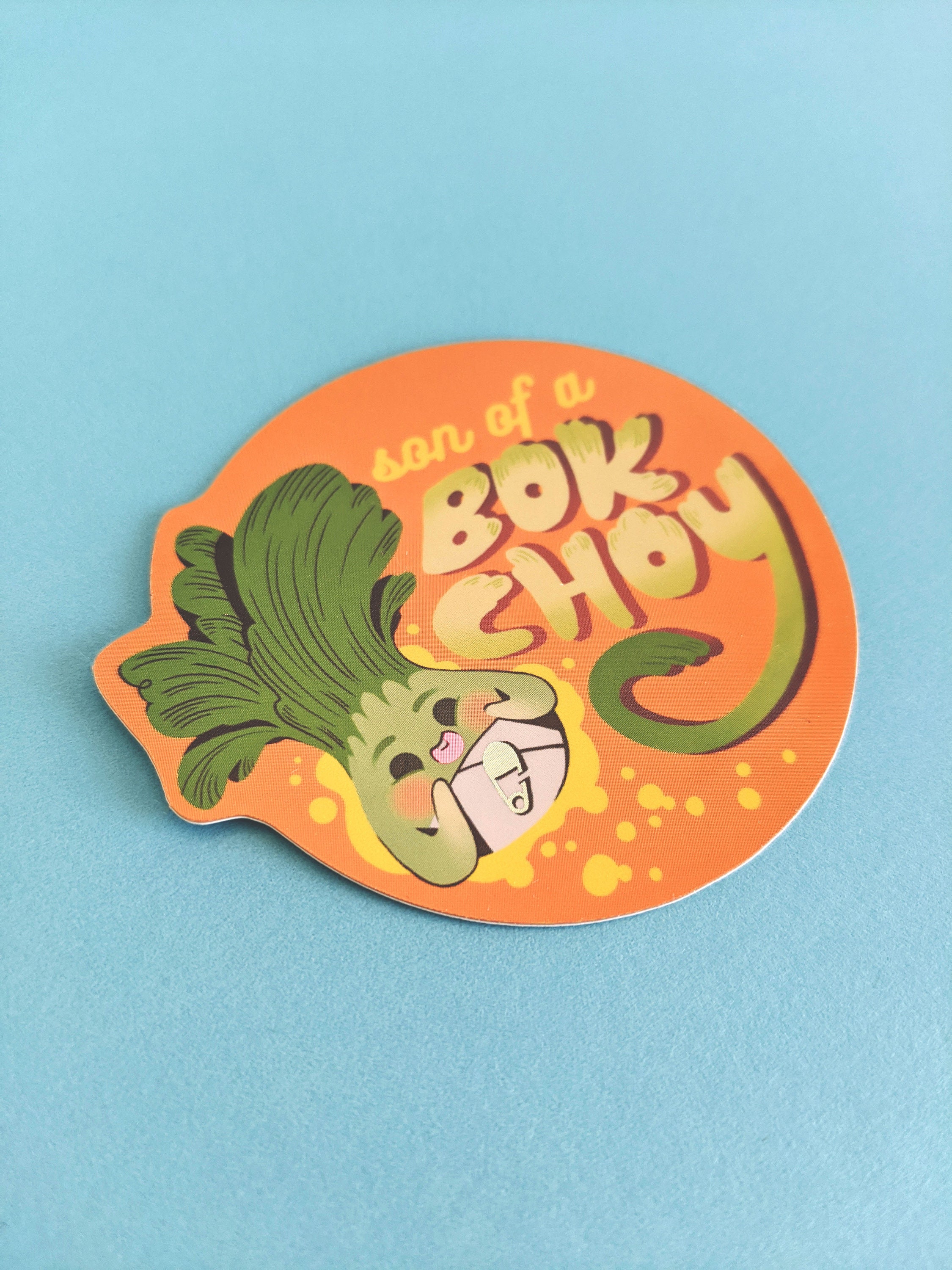 Cute Glossy Bok Choy Sticker With Mirror Details son of a Bok - Etsy
