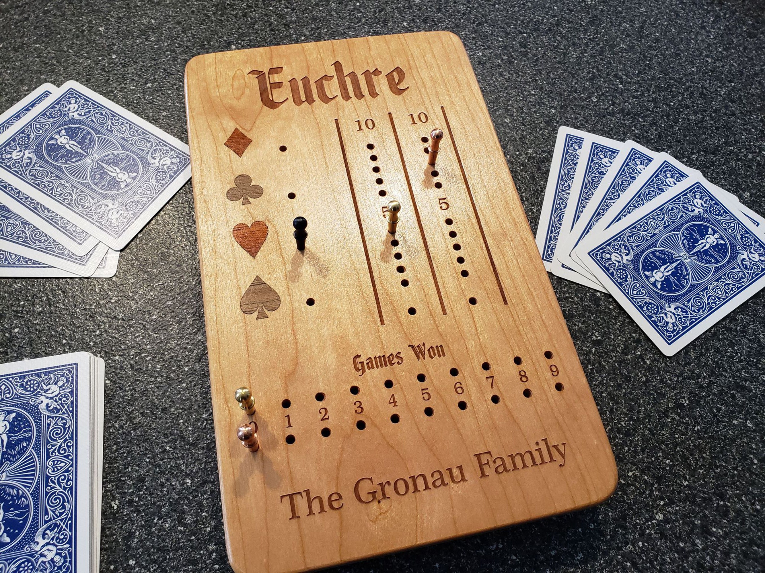 Euchre Card Game Scoring Board - Etsy