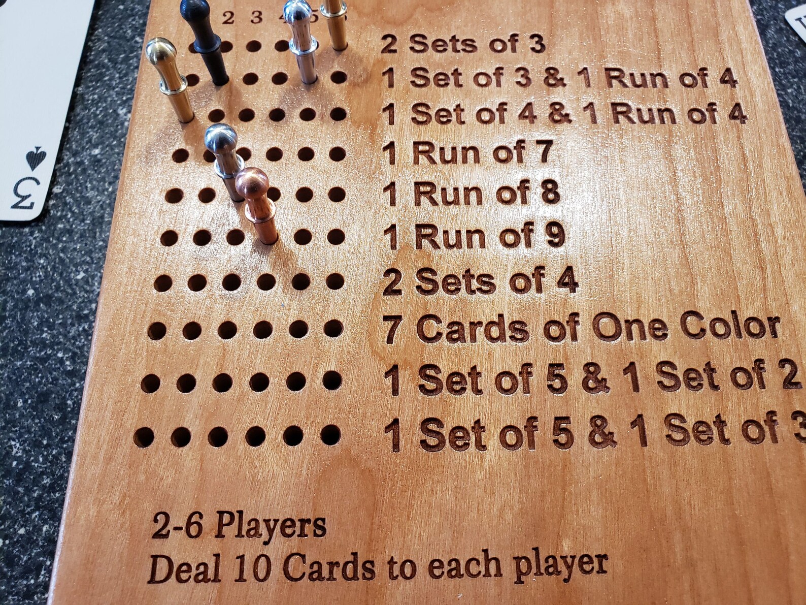 Phase 10 Score Board With Peg Storage | Etsy Canada
