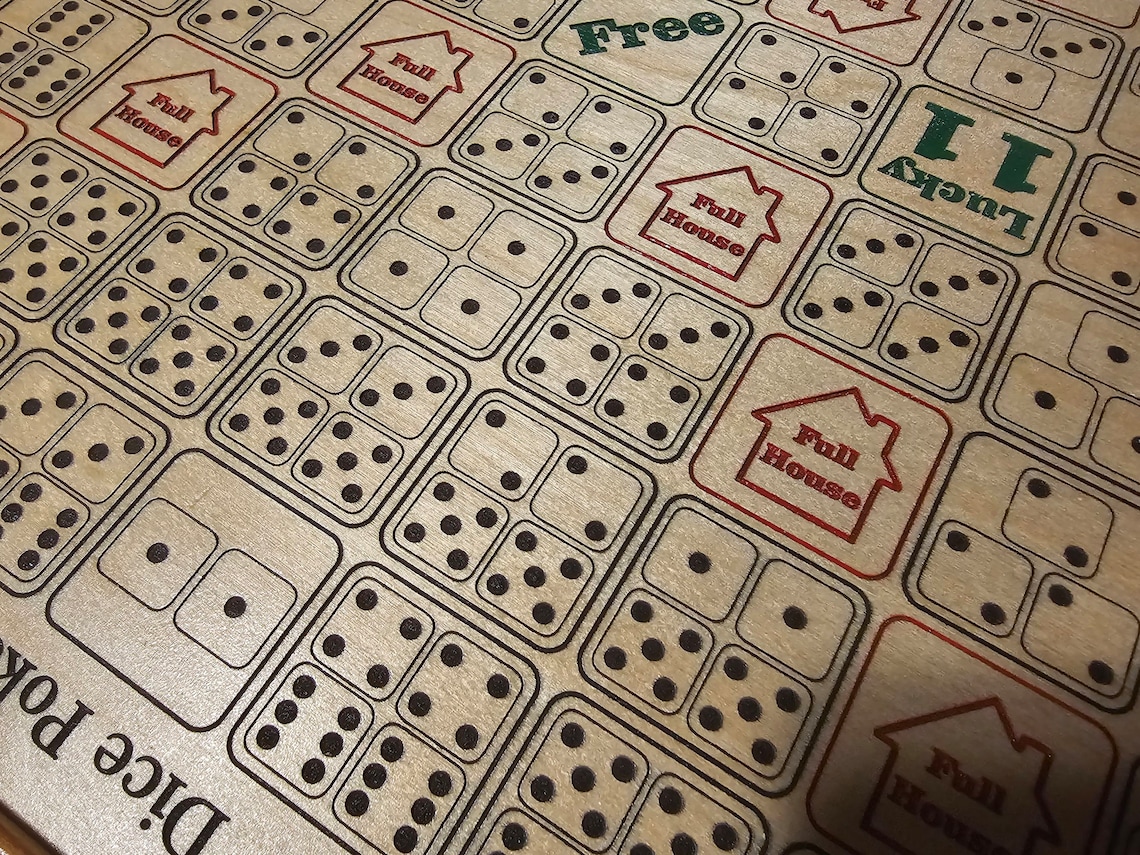 Dice Poker Game Board - Etsy