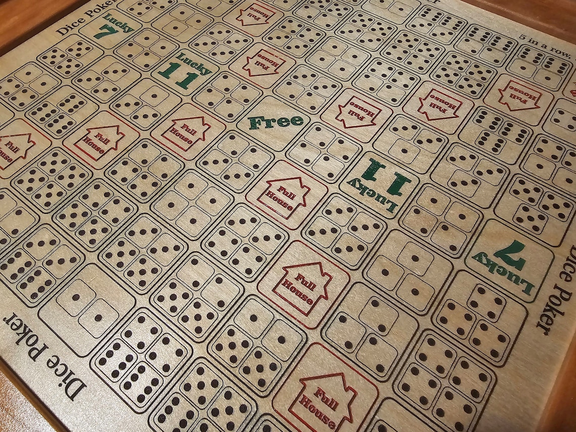 Dice Poker Game Board - Etsy Canada