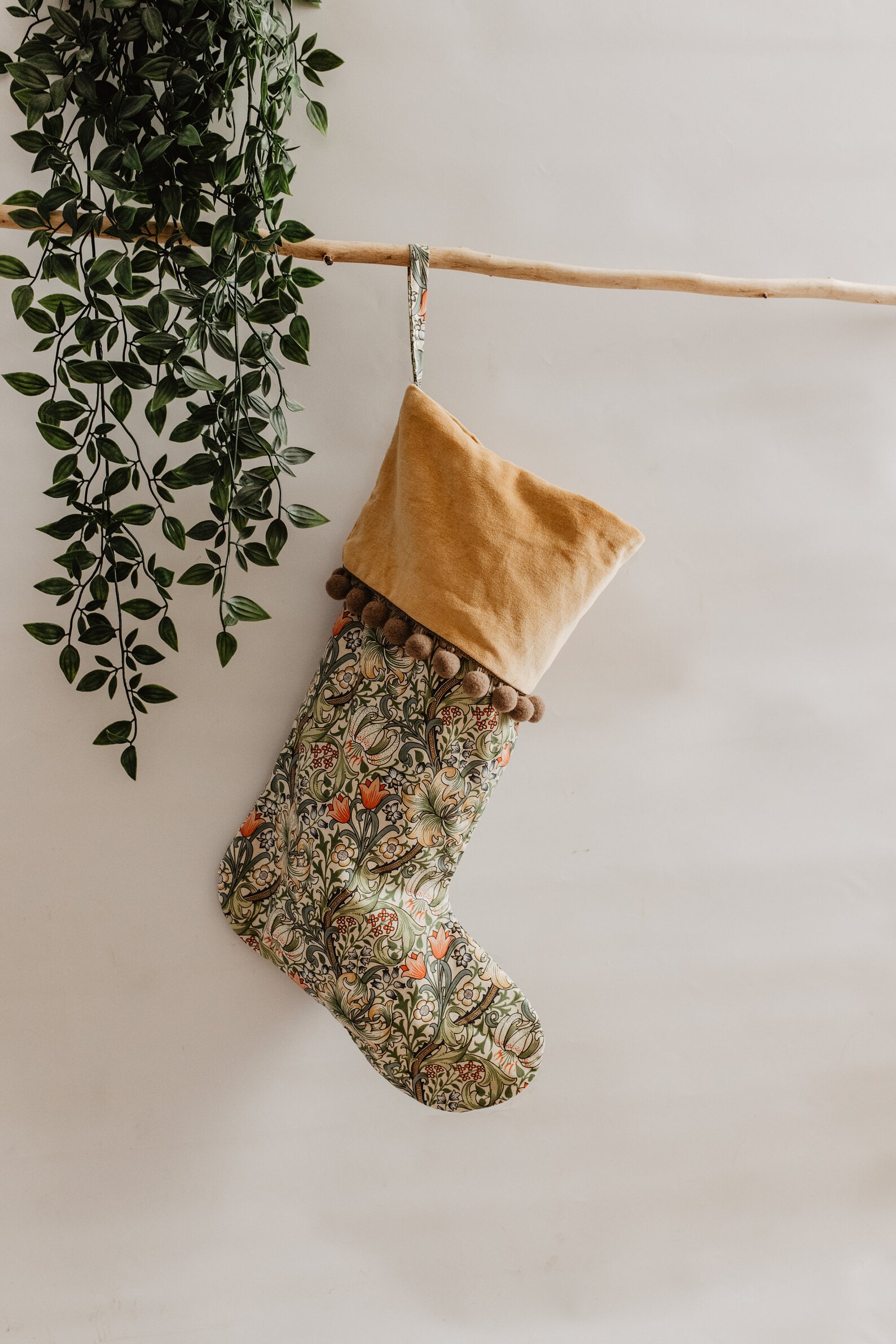 William Morris Christmas Stocking Velvet Cuff Christmas - Etsy