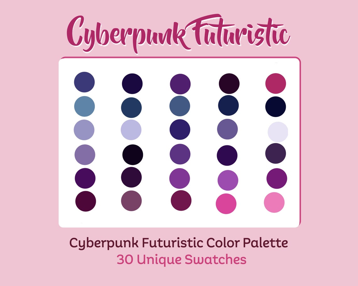 Cyberpunk Color Palette 30 Futuristic Swatches Color Palette, iPad ...