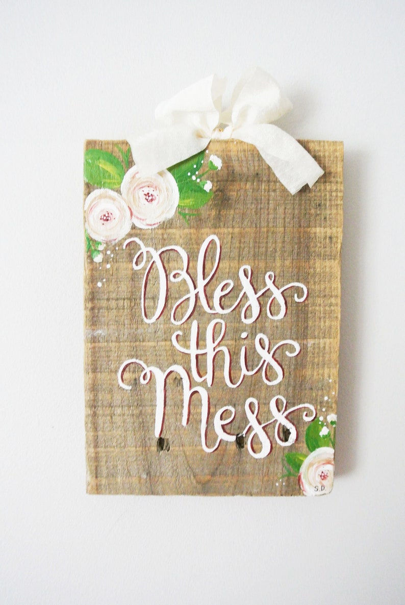 Bless This Mess Sign Farmhouse Home Decor Christian Wall - Etsy