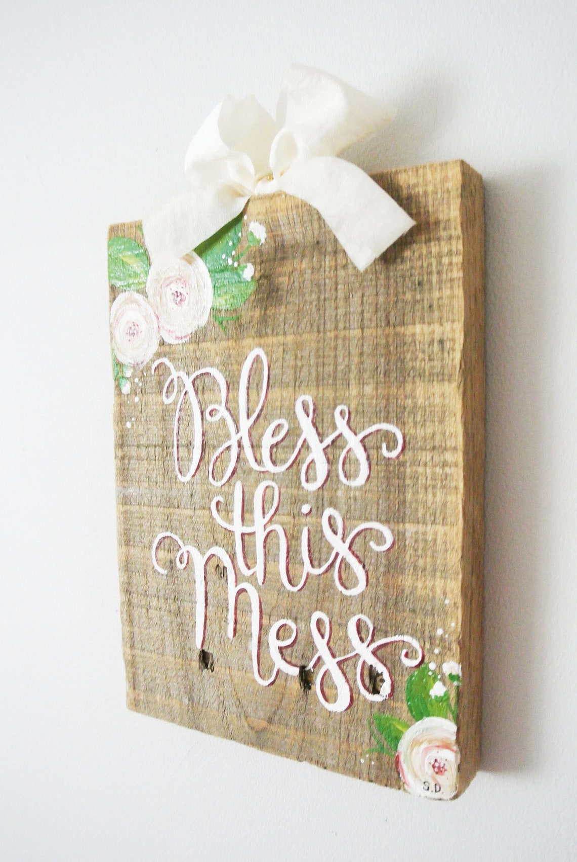 Bless This Mess Sign Farmhouse Home Decor Christian Wall - Etsy