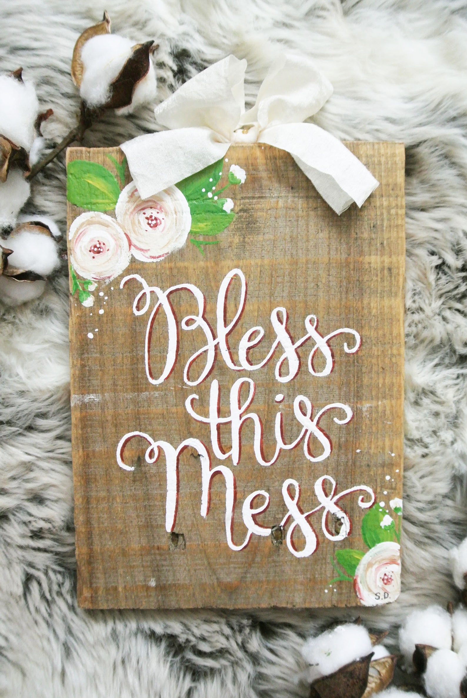 Bless This Mess Sign Farmhouse Home Decor Christian Wall - Etsy